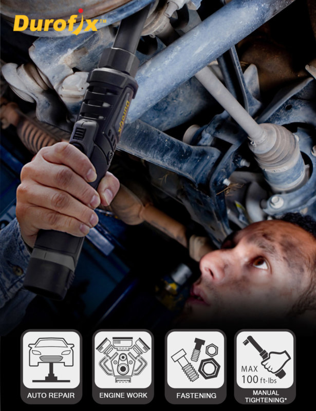 Durofix RW1216-3P G12 Series Cordless 3/8” Extended Ratchet Wrench Tool ...
